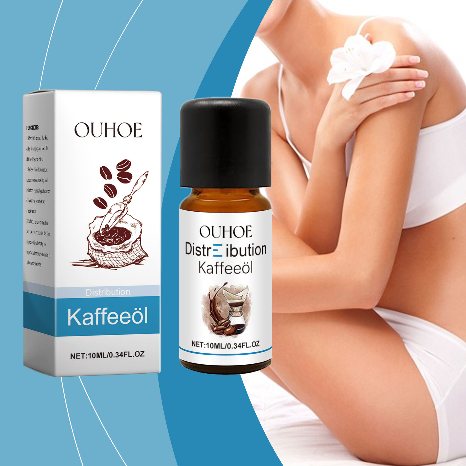 Эфирное масло кофейных зерен питает и восстанавливает кожу увлажняющая массажная эссенция для ухода за кожей тела