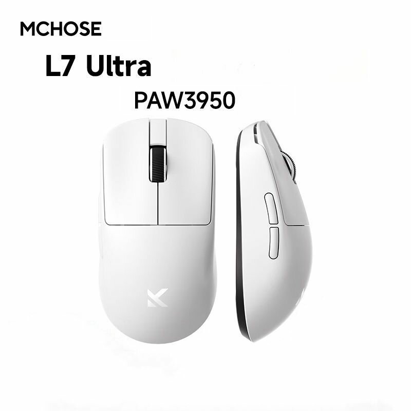 Беспроводная игровая мышь с двойным подключением 2.4G и Bluetooth, ультралегкий дизайн 39 г, высокоточный датчик 42000 DPI, низкая задержка, поддержка 8K, эргономичная форма