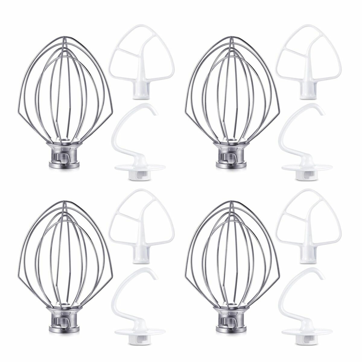 Комплект блендера для крюка для теста K45DH, проволочного венчика K45WW, плоского лезвия с покрытием K45B, ремонтный комплект чаши вертикального миксера из 12 предметов -HJ