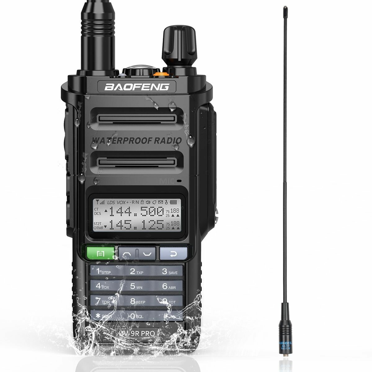 Рация Baofeng UV-9R Pro, портативная рация Baofeng с литий-ионными аккумуляторами, дальность действия до 15 км / автомобильный рефрижератор, для охоты и рыбалки -hj