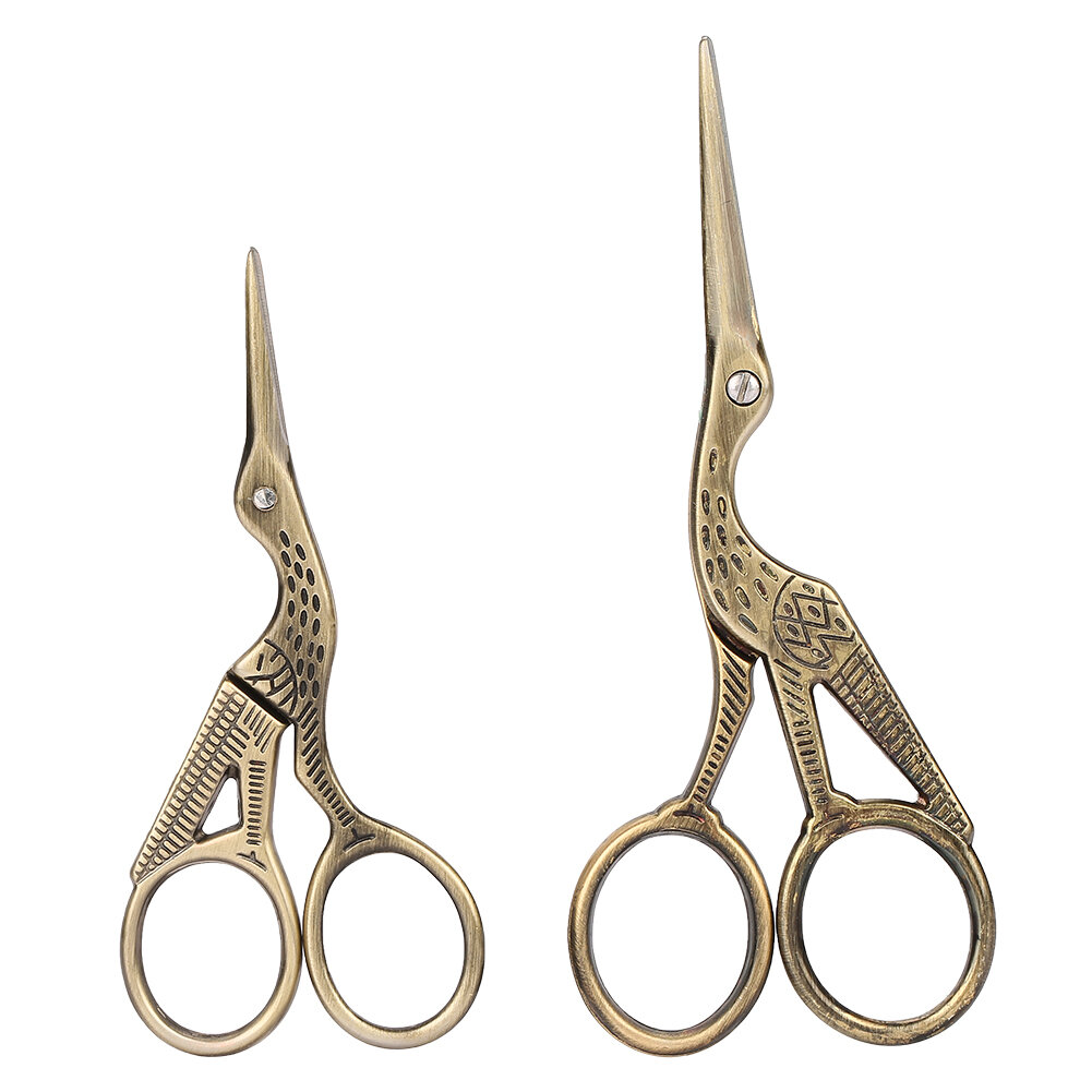 Crane Shape Scissors, Durable Bronze Scissors Exquisite Appearance for Daily Life Using Collecting Sewing Giving Friends As a Gift