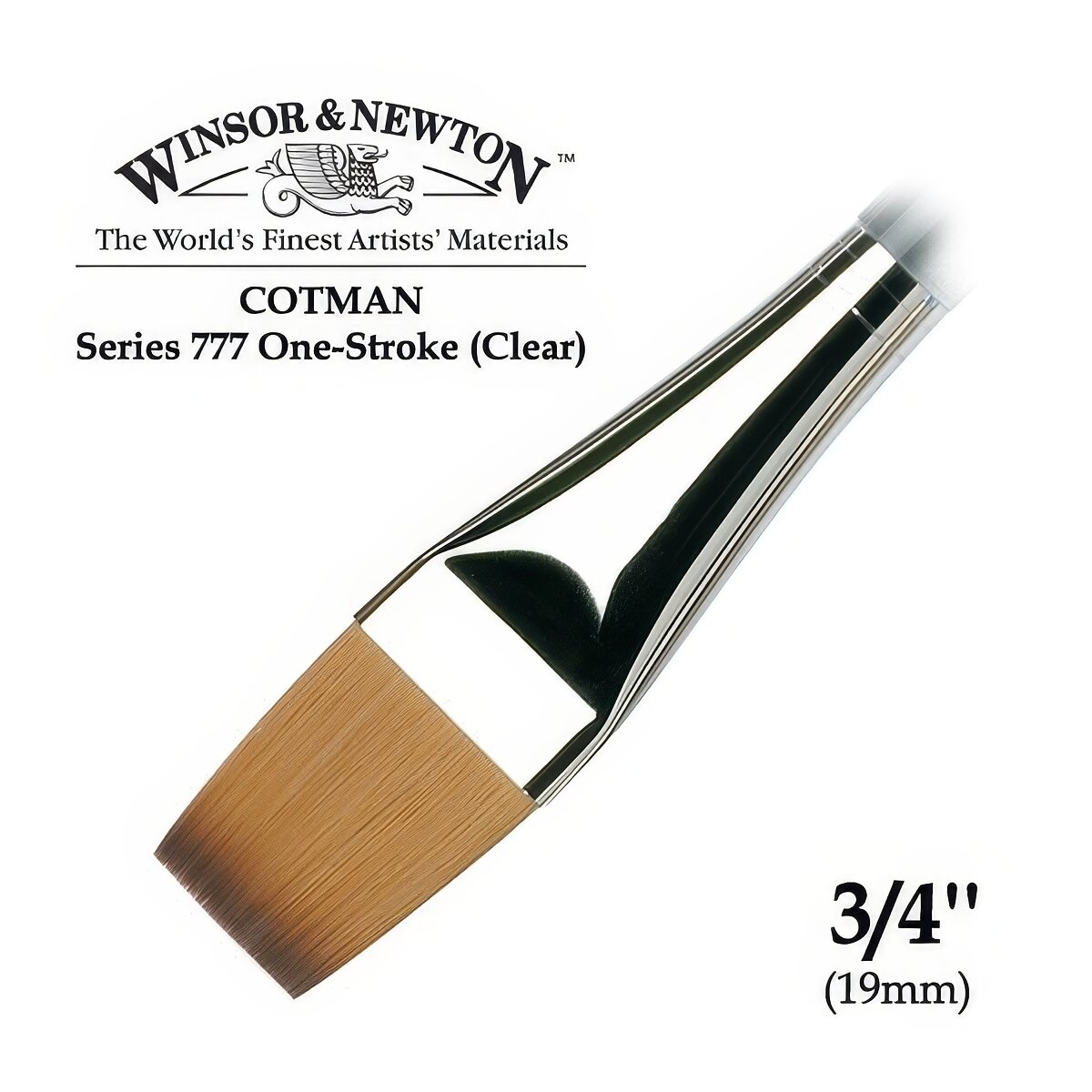 Кисть художественная Winsor&Newton "Cotman 777", синтетика, плоская №3/4, длинная ручка