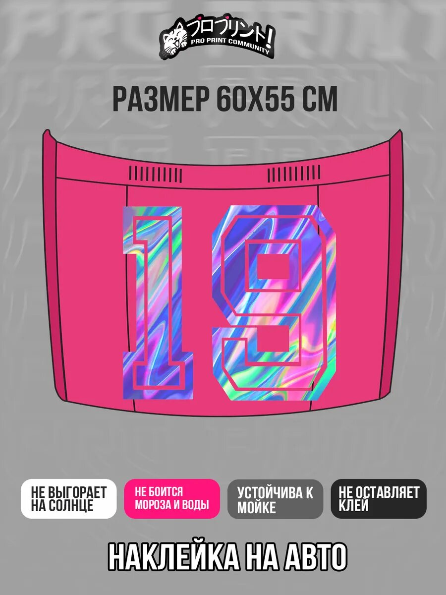 Наклейки на авто цифра 19