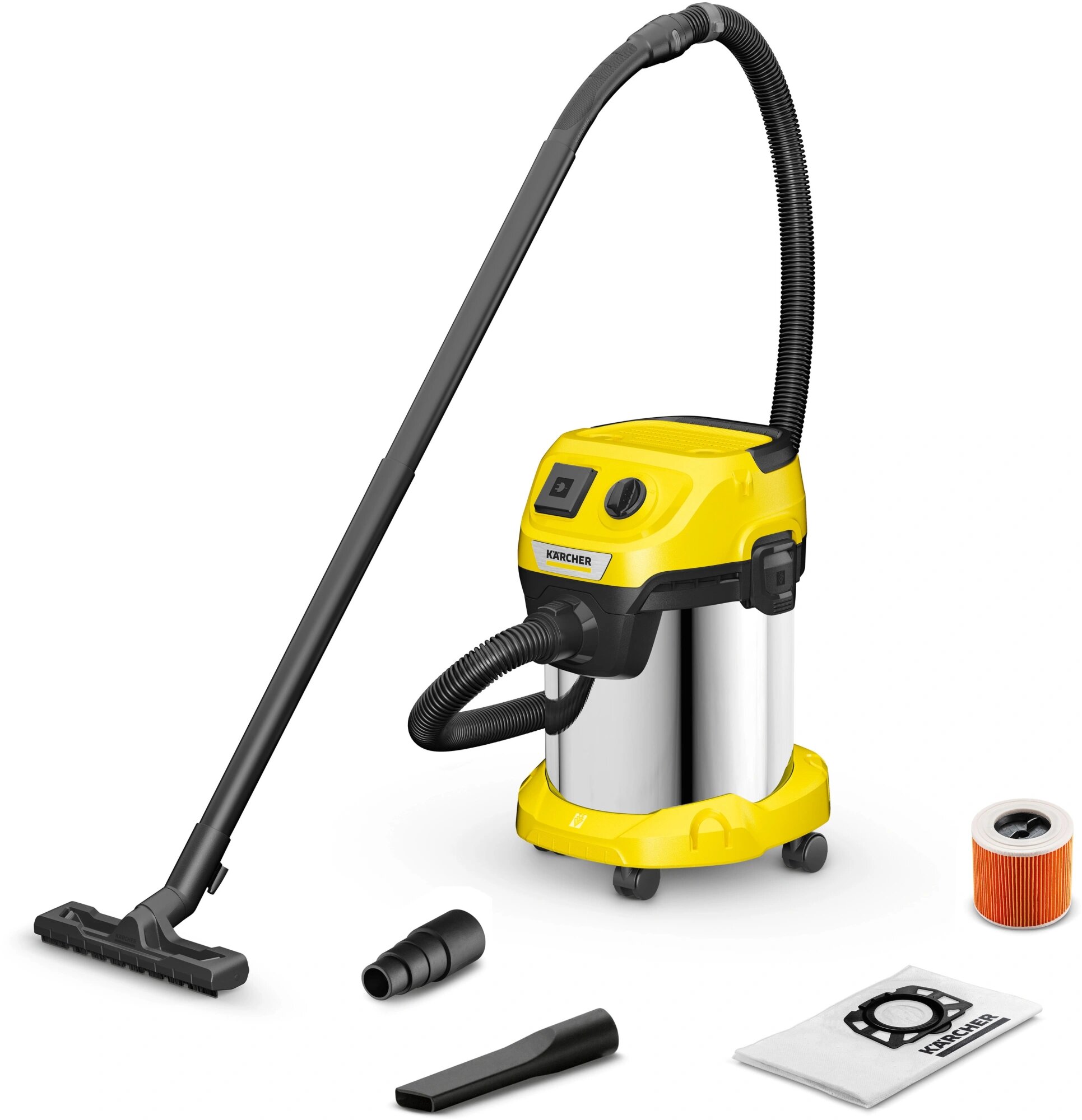 1.628-190.0 / Строительный пылесос Karcher WD 3 P S V-17/4/20, желтый (1.628-190.0)