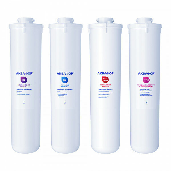 Комплект картриджей Аквафор К5-К2-КО-100S-К7М для Аквафор DWM-102S и DWM-201, 202S