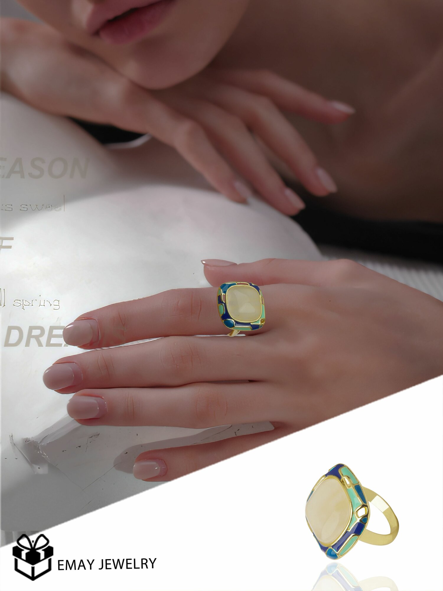 Кольцо, искусственный камень, кошачий глаз синтетический