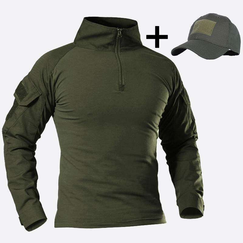 Тактическая рубашка + Тактическая кепка,50, бронза, XXL(80-90kg)