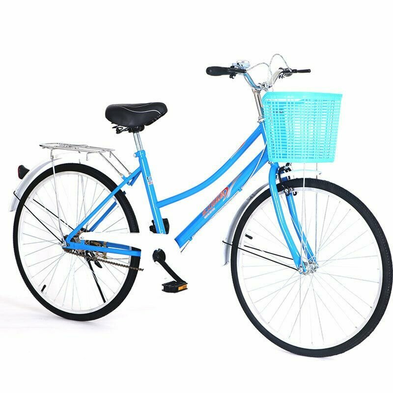Велосипед городской, 26", рама сталь, голубой, женская модель, 14-16 рост