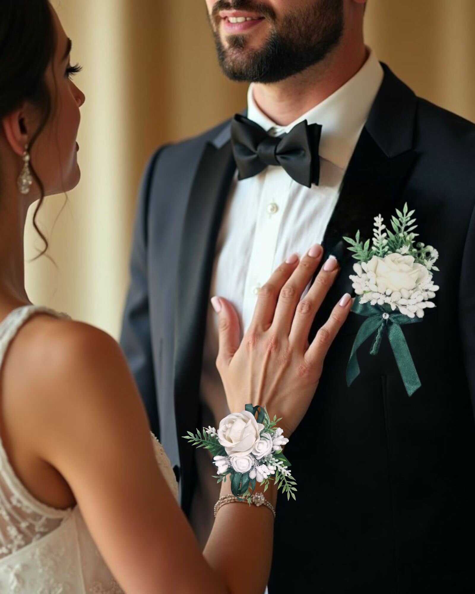 Комплект: бутоньерка и браслет для свидетеля и свидетельницы и для невесты и жениха