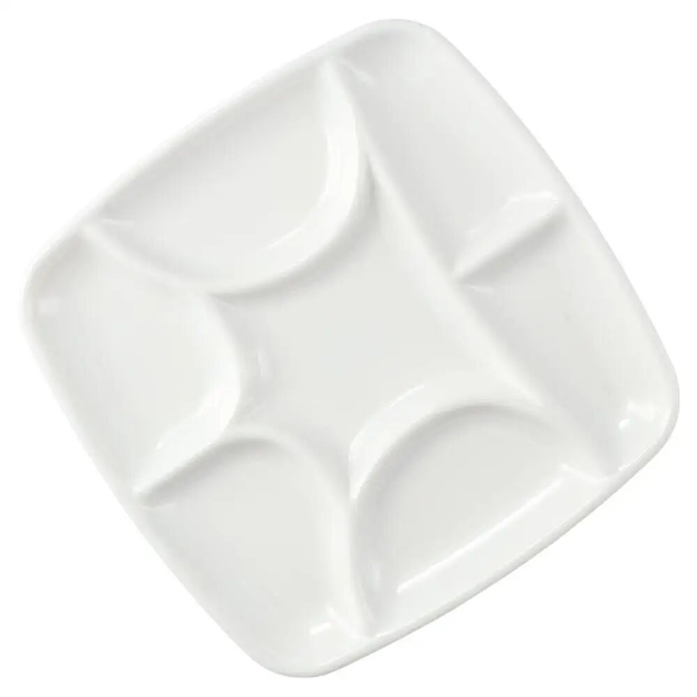 Белая керамическая палитра для акварели 7 секций