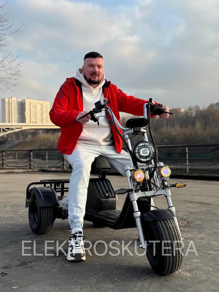 Электроскутер ELEKTROSKUTERA X1 Pro, 2 места, Li-Ion аккумулятор, 48В, 23000мАч