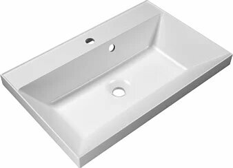 Мебельная раковина BelBagno Marino-Regina 70 накладная, из искусственного камня, белая, раковина для ванной, прямоугольная