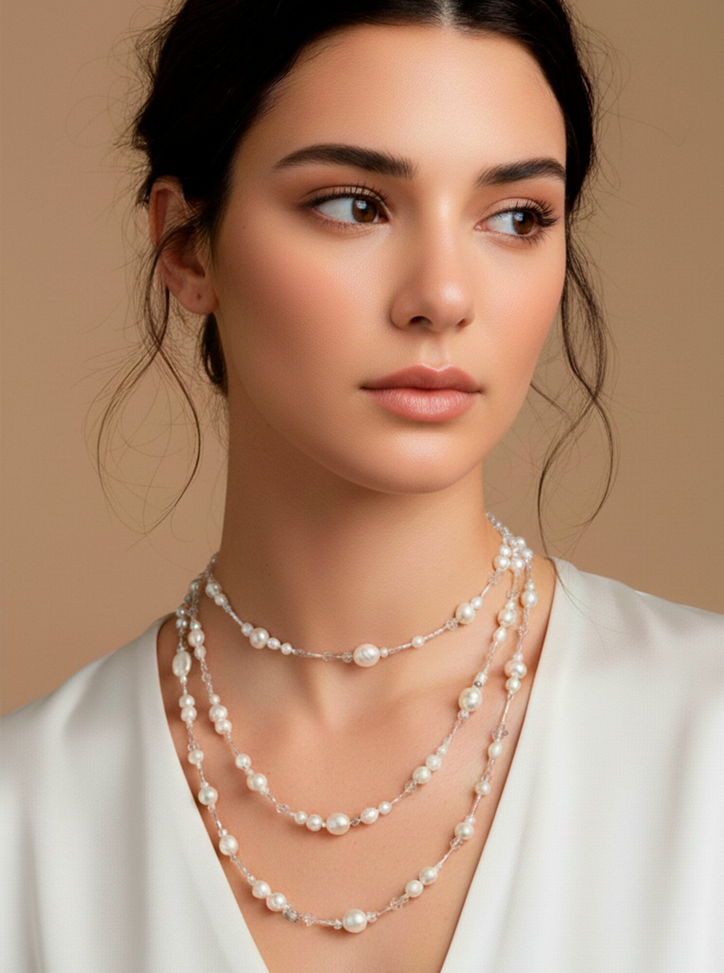 Бусы, жемчуг культивированный, перламутр