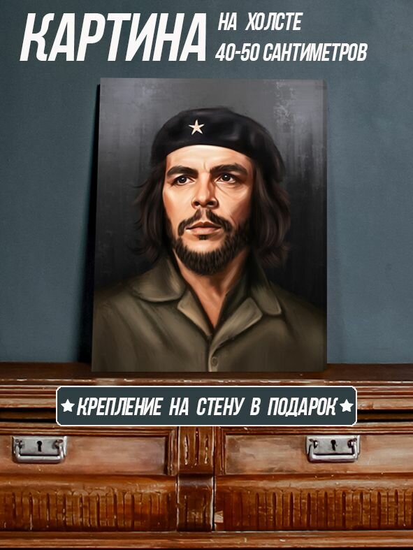 Портрет Че Гевара на сером фоне 50х40см