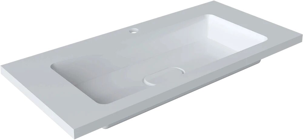 Мебельная раковина Madera Modul 97 встраиваемая, из искусственного мрамора, раковина для ванной, белая, прямоугольная