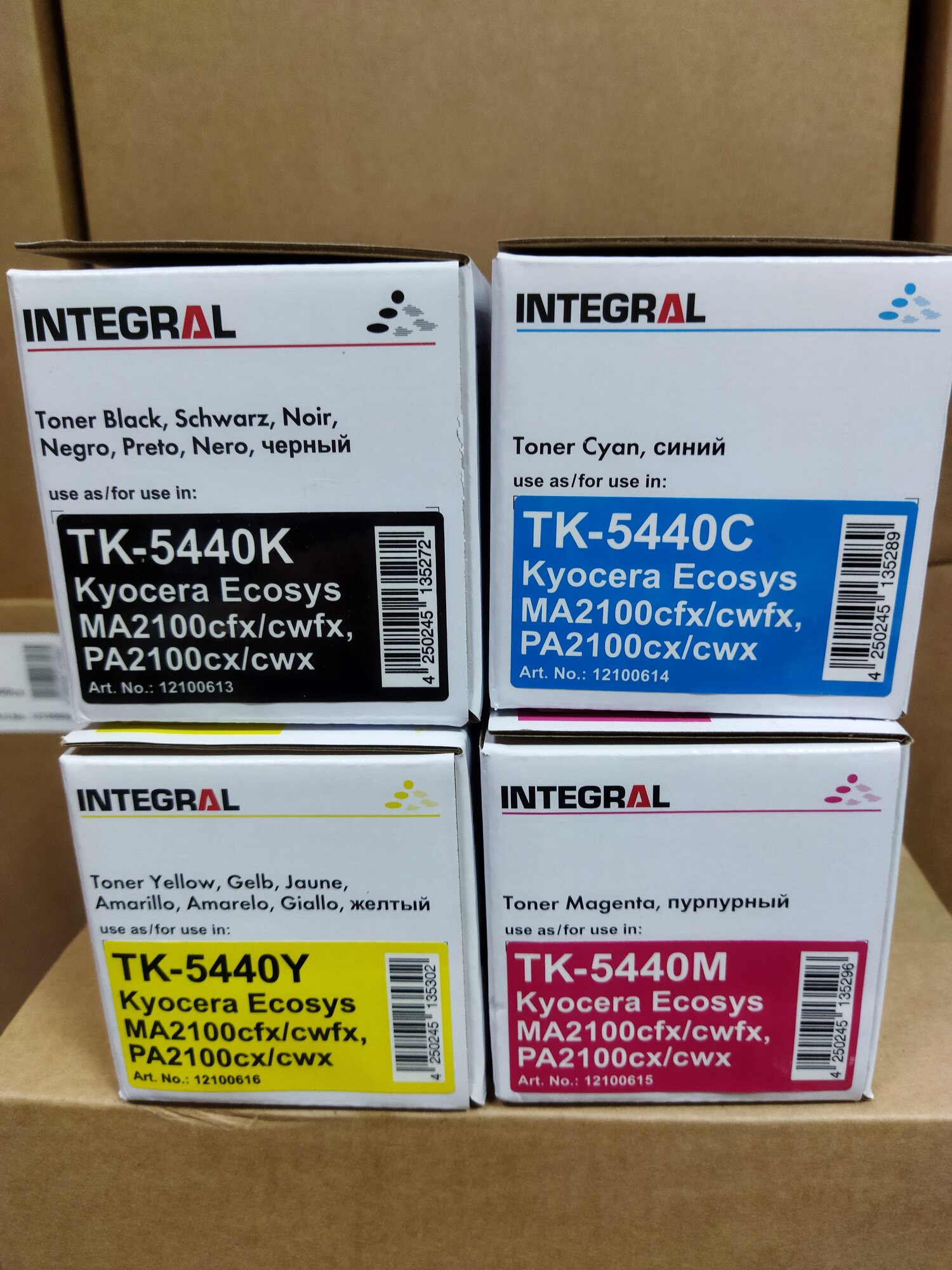 Комплект цветных картриджей INTEGRAL TK-5440 CYMK для Kyocera Ecosys MA2100cfx/cwfx, PA2100cx/cwx
