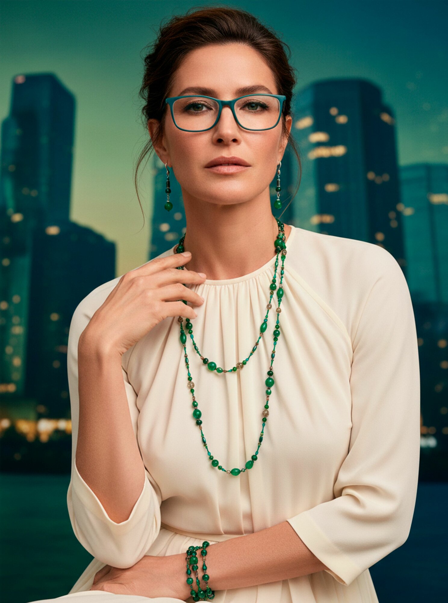 Бусы, перламутр, агат