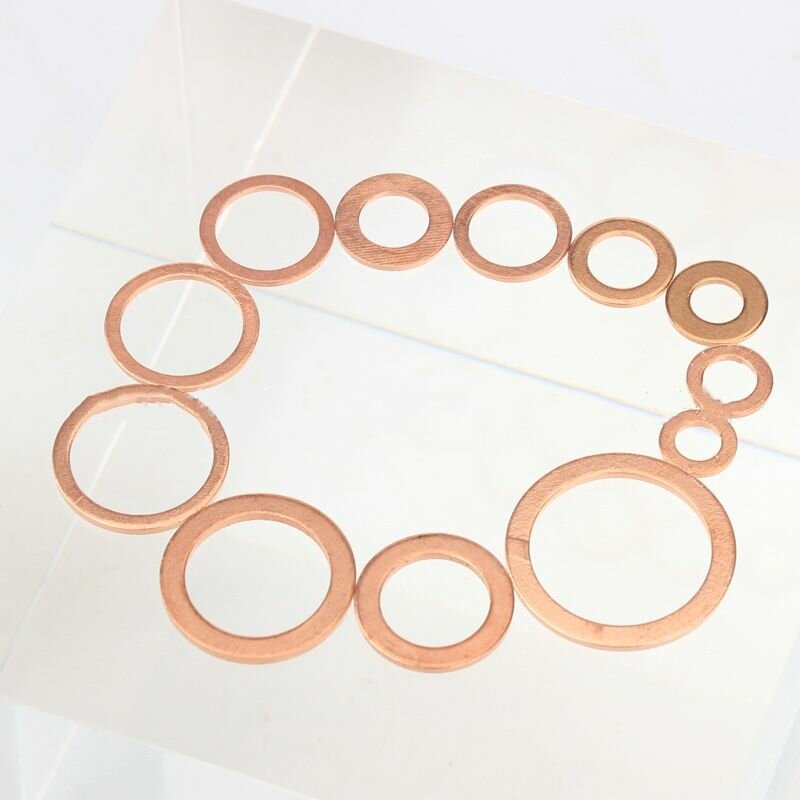300 шт. плоские круглые шайбы M5 M20, комплект медных прокладок, уплотнительные кольца с коробкой для хранения