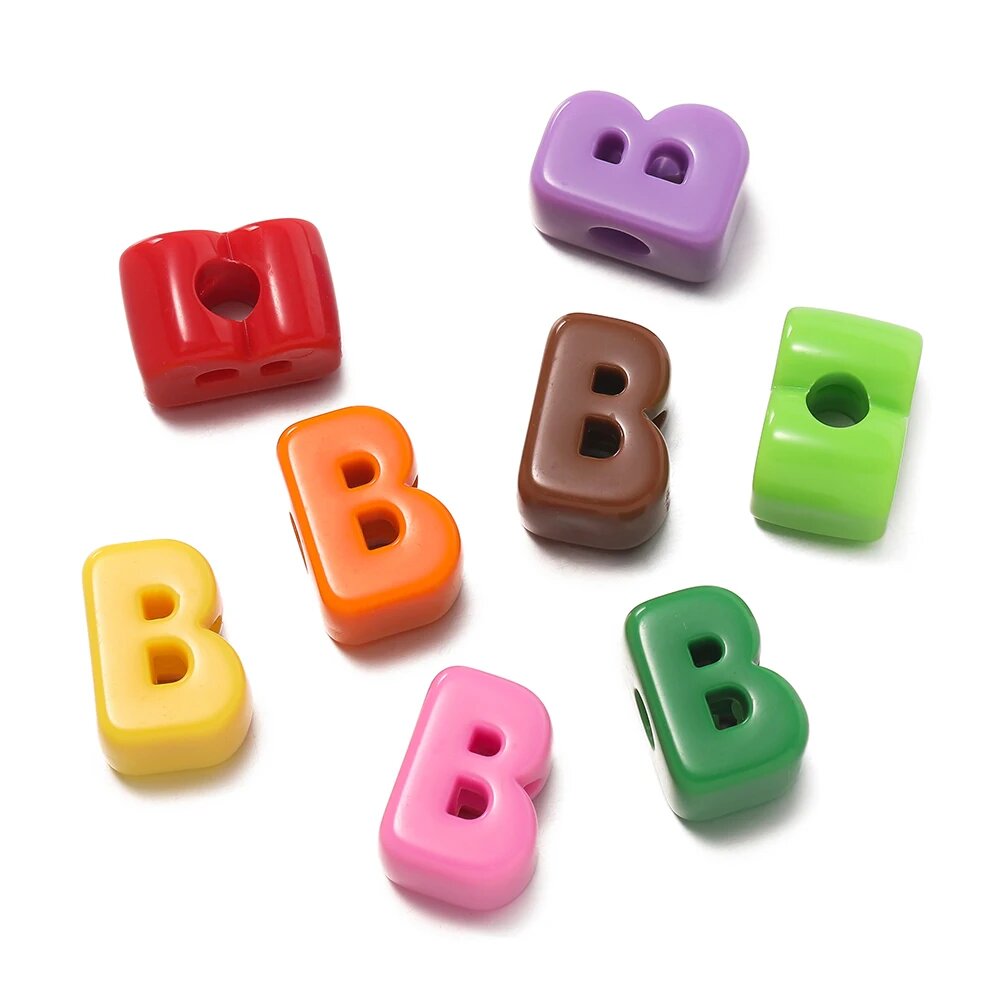 Бусины акриловые с буквой B, 5 шт.
