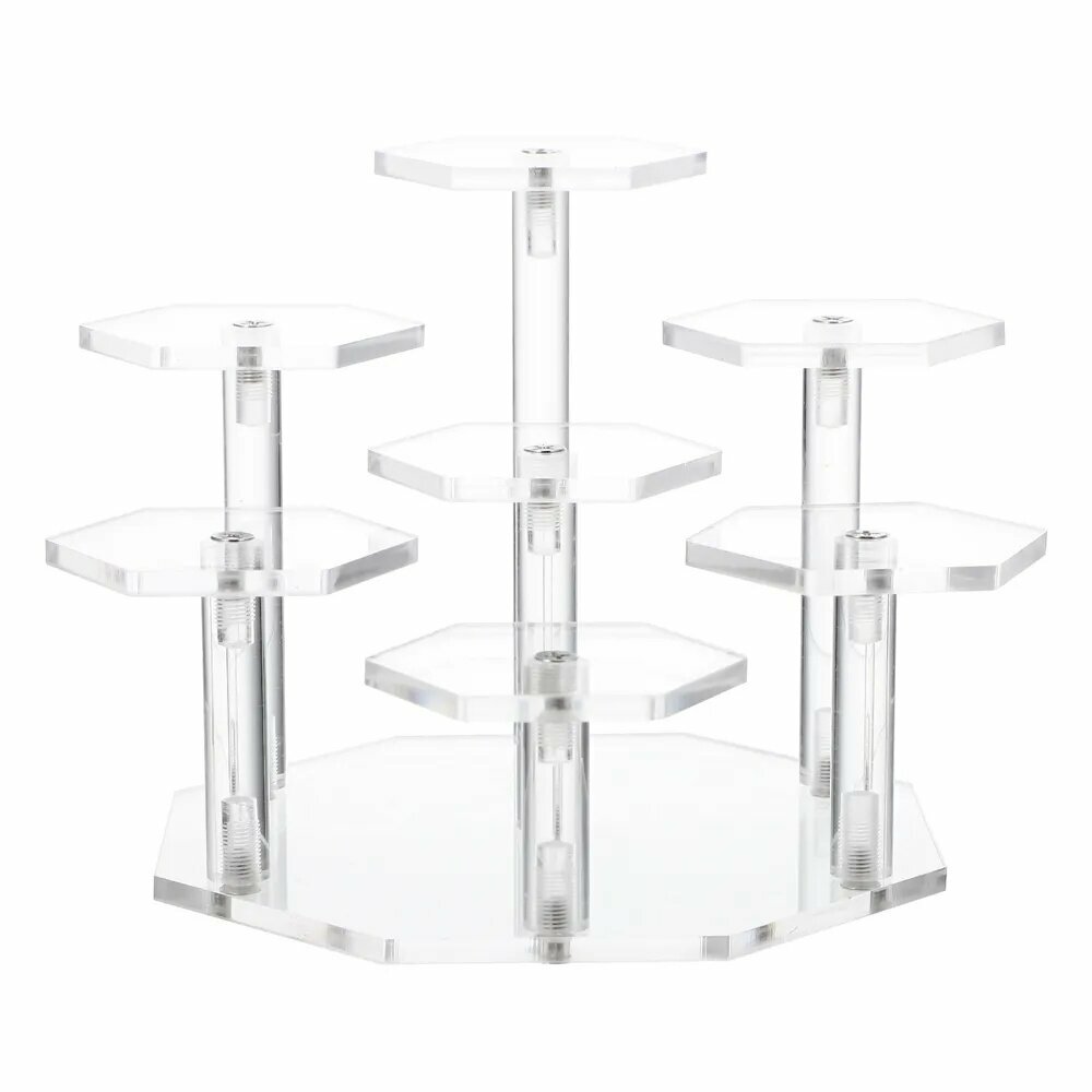 Многоярусная акриловая подставка для моделей и фигурок прозрачная для использования в доме 2 шт