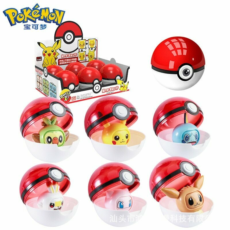 Оригинальная фигурка Pokemon Gashapon PokeBall Pikachu Charmander Gengar Jigglypuff Face Change Tidal Play Doll Toys Kid