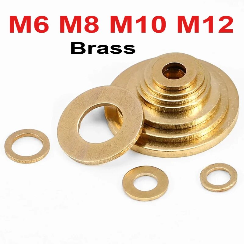Латунные плоские шайбы M6 M8 M10 M12 M6x12x0.8mm-30pcs