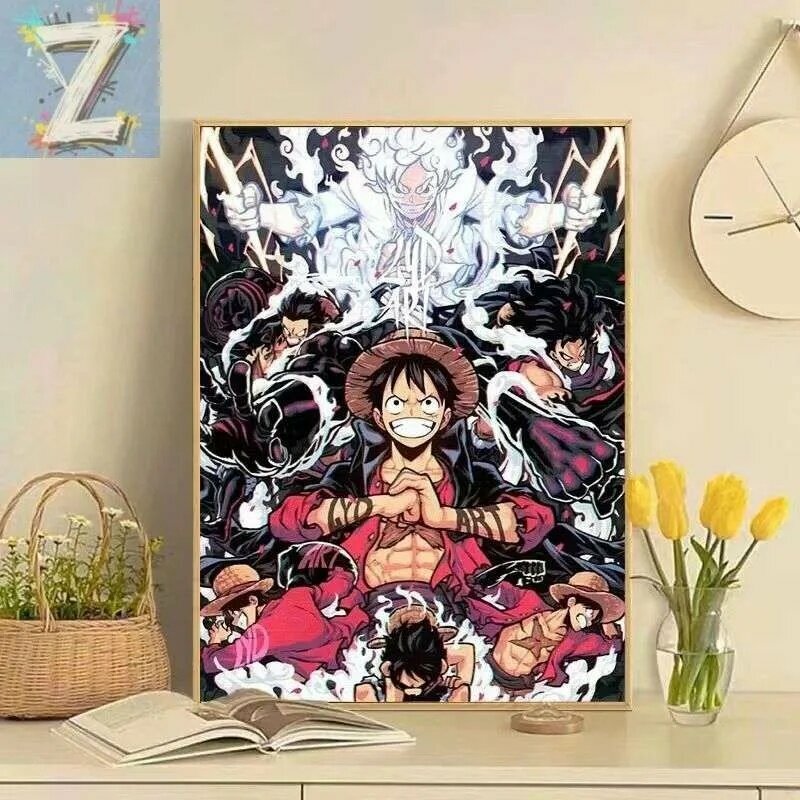 Картина По Номерам, Аниме One Piece/Ван-Пис, Nika Luffy/Ника Луффи, Декоративная роспись 30x40cm
