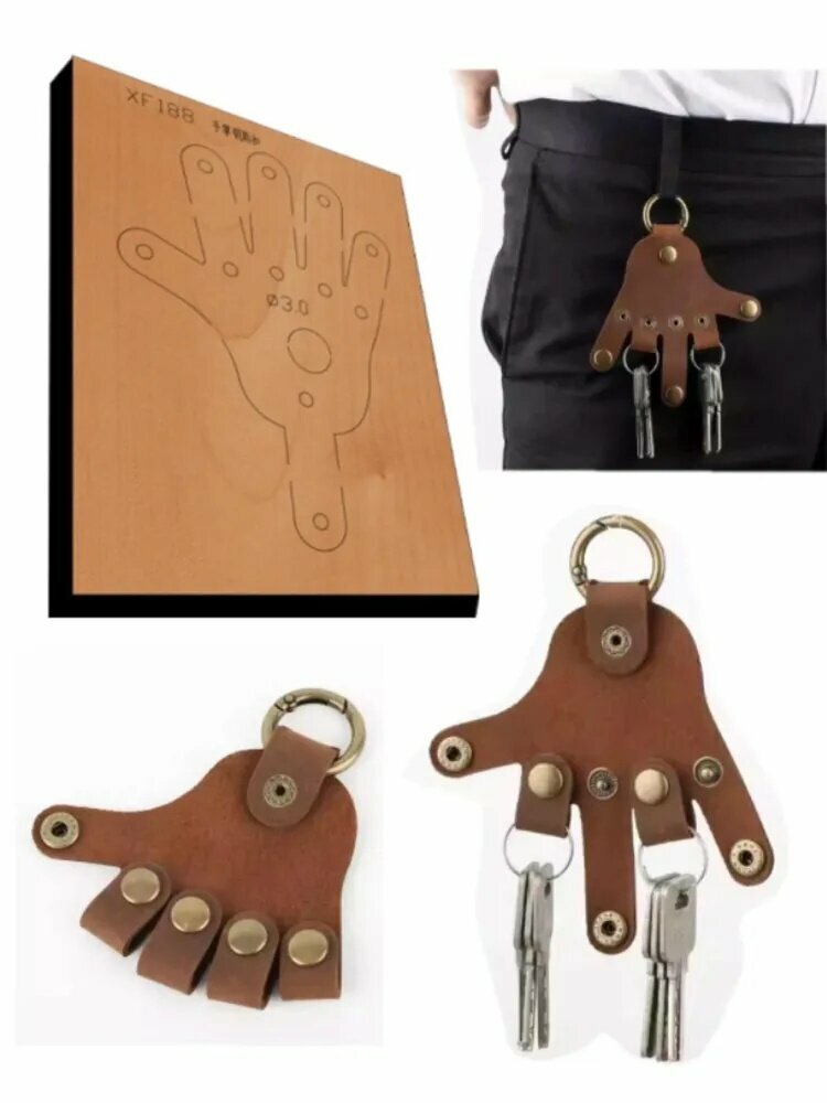 Отсекатель / Торцеватель / Пробойник для кожи , Ключевой подвесок в виде ладони 90х80 мм