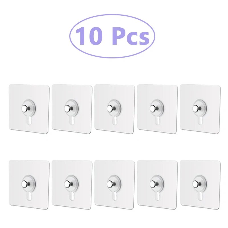 Самоклеящиеся крючки из ПВХ, прозрачные, 10/20 шт 10 Pcs