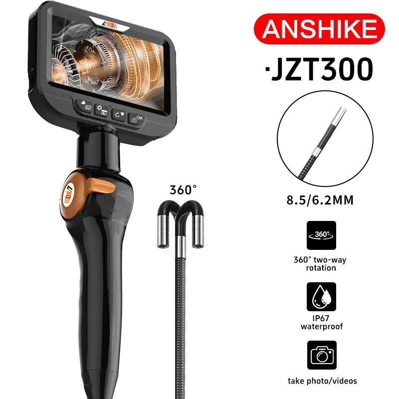 JZTOBD Бороскоп 360° 1080P для авто JZT300-6mm-4.3inch