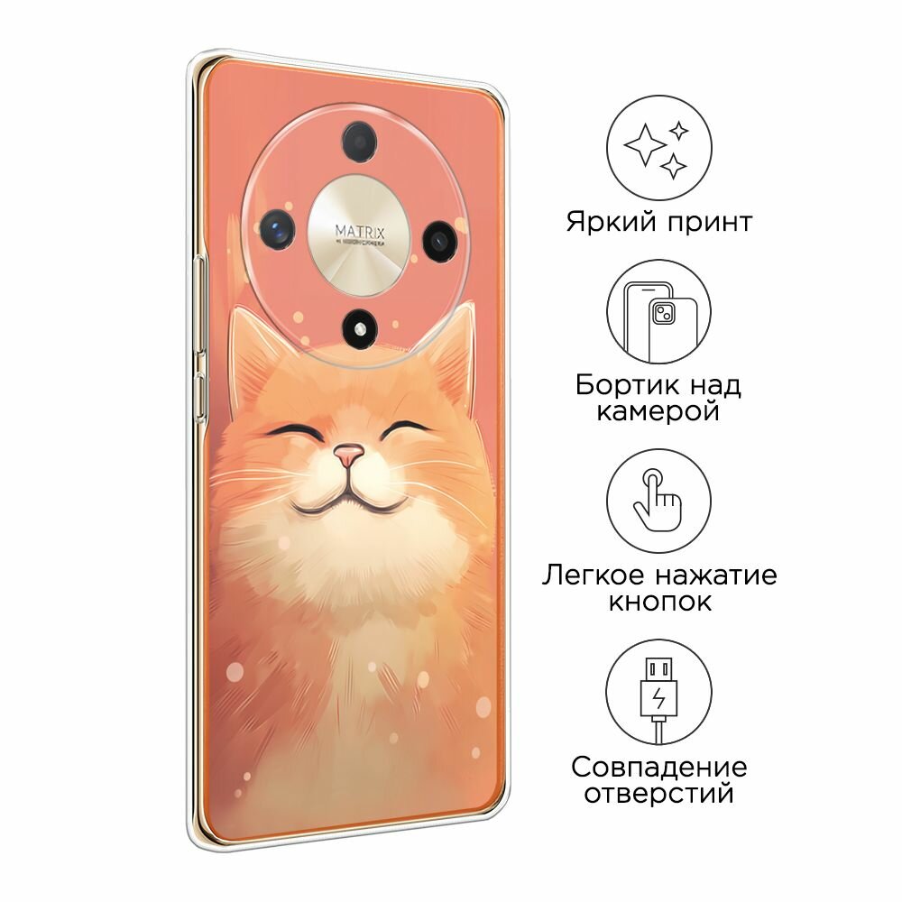Чехол на Honor X9b / Хонор X9B с принтом "Довольный рыжий котик" — фото 1