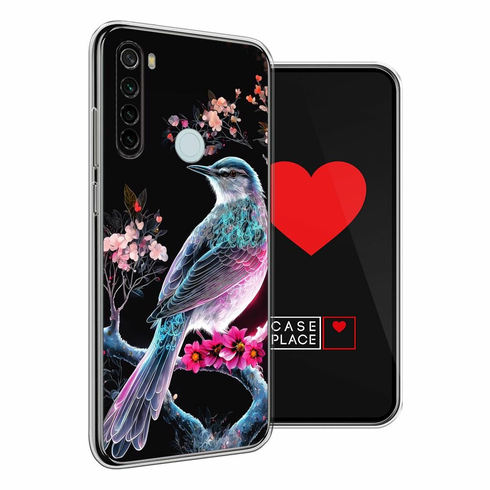 Чехол на Xiaomi Redmi Note 8T / Сяоми Редми Нот 8Т с принтом "Птица на цветущем дереве" — фото 1