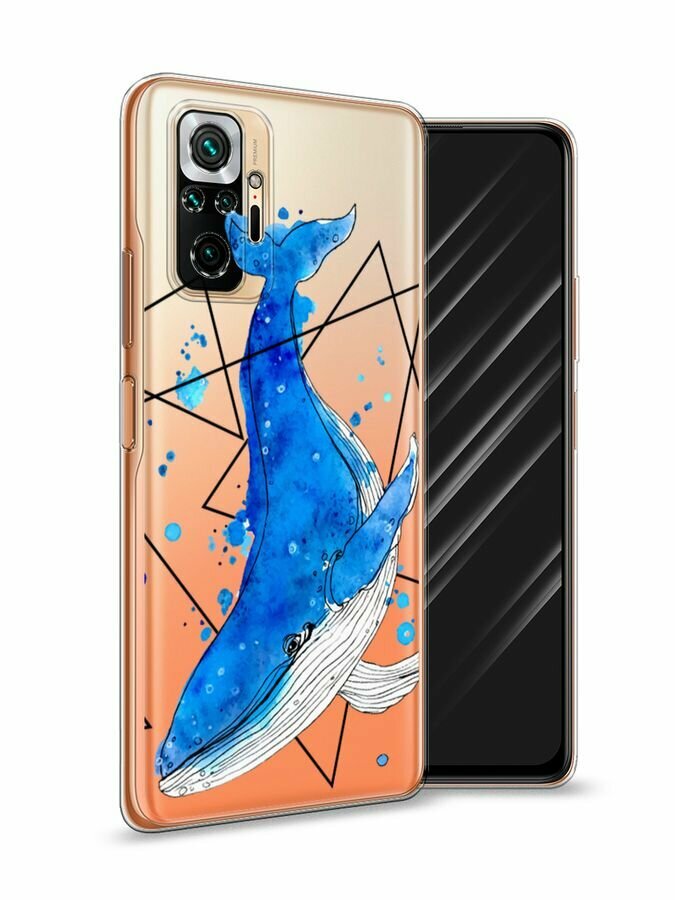 Чехол на Xiaomi Redmi Note 10 Pro / Сяоми Редми Нот 10 Pro с принтом "Кит графика", прозрачный