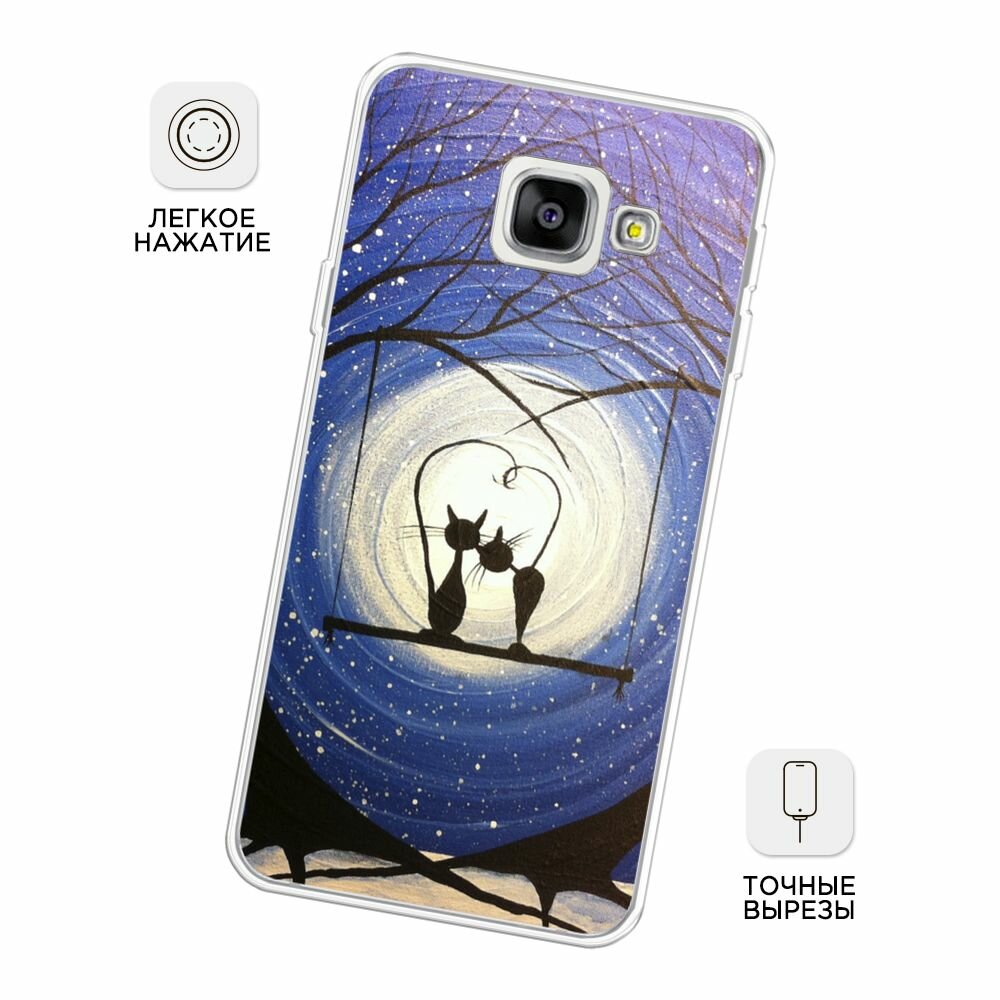 Чехол на Samsung Galaxy A3 2016 / Самсунг Галакси А3 2016 с принтом Влюбленные котики 10 — фото 1