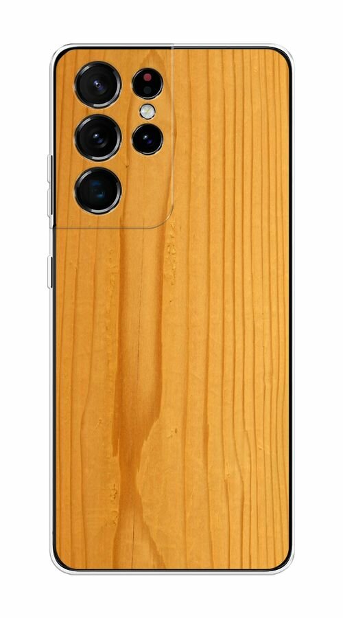 Чехол на Samsung Galaxy S21 Ultra / Самсунг Галакси S21 Ультра с принтом "Текстура дерево"
