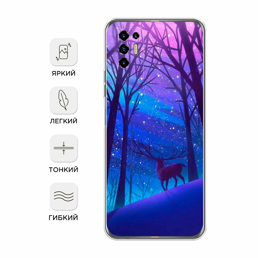Чехол на Tecno Pova 2 / Текно Пова 2 с принтом "Северный олень" — фото 1