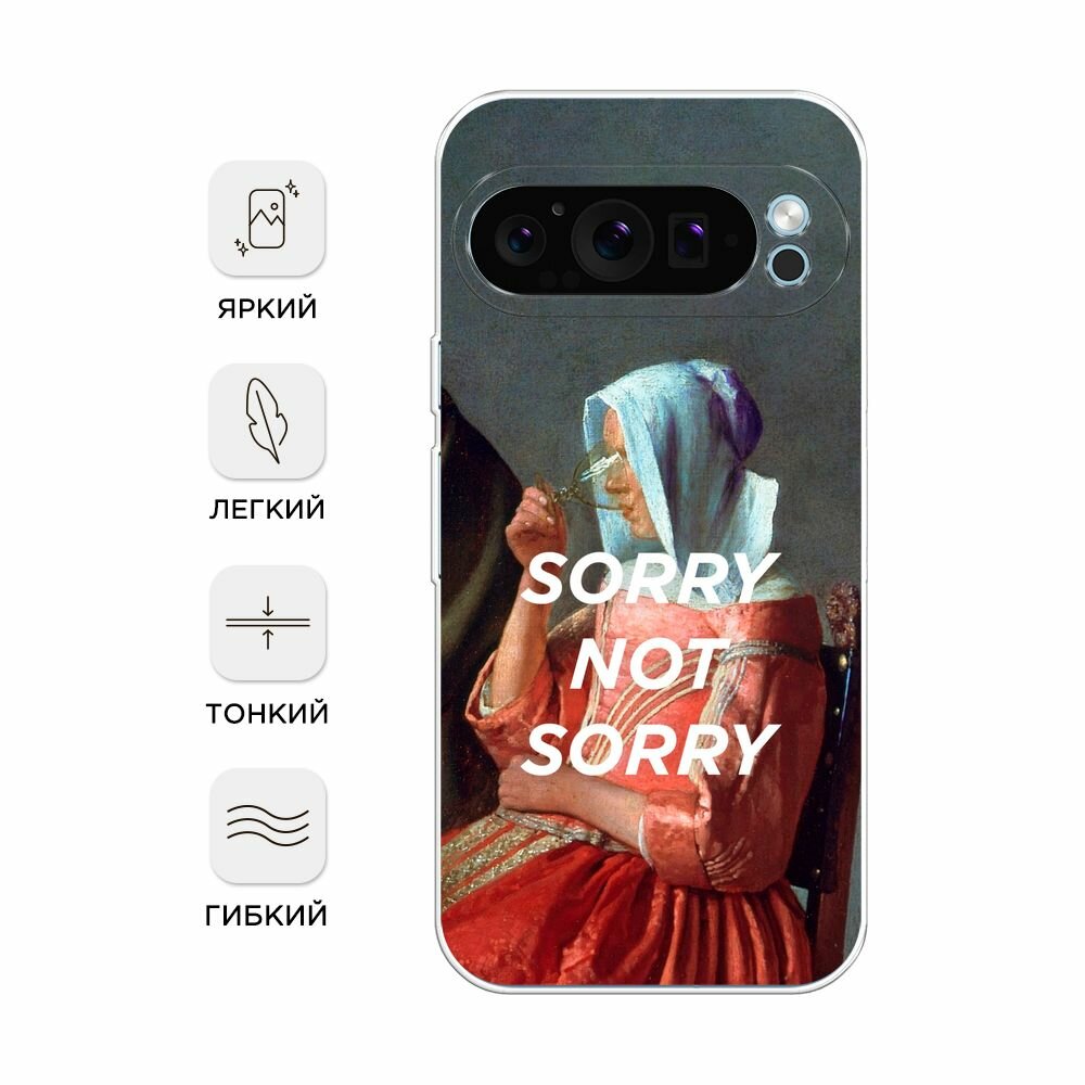 Чехол на Google Pixel 9 / Гугл Пиксель 9 с принтом sorry not sorry — фото 1