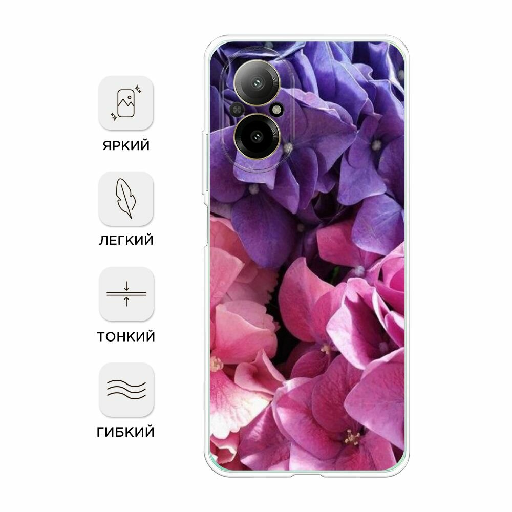 Силиконовый чехол на Realme C67 4G / Реалми C67 4G с принтом Гортензии — фото 1