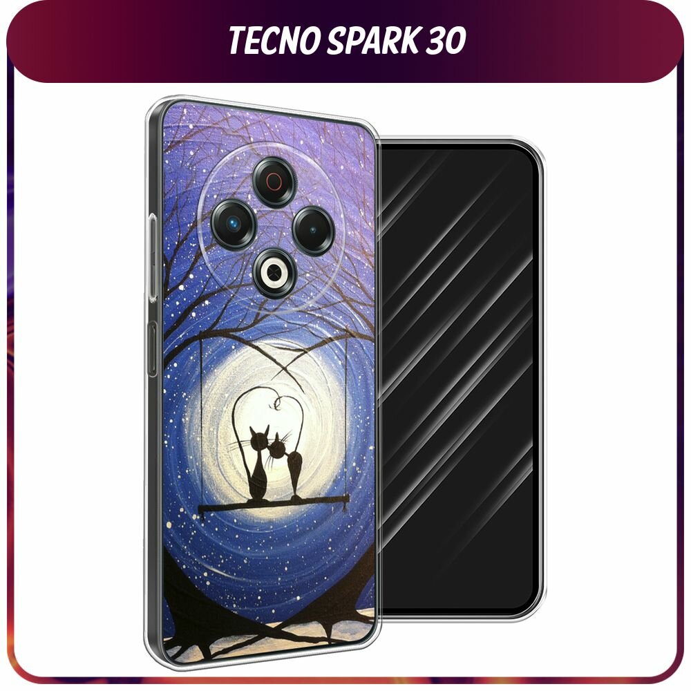 Чехол на Tecno Spark 30 / Текно Спарк 30 с принтом Влюбленные котики 10