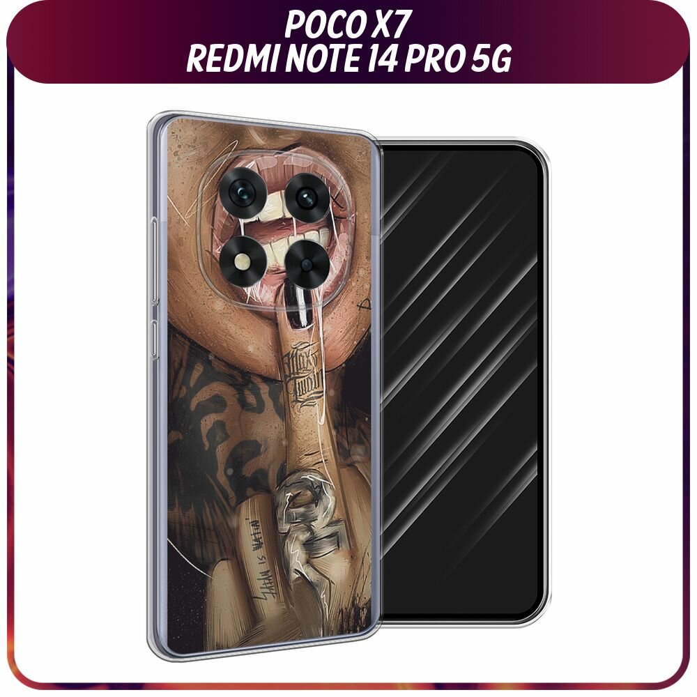 Чехол на Poco X7/Redmi Note 14 Pro 5G / Поко X7/Редми Нот 14 Про с принтом "Девушка с татуировками"