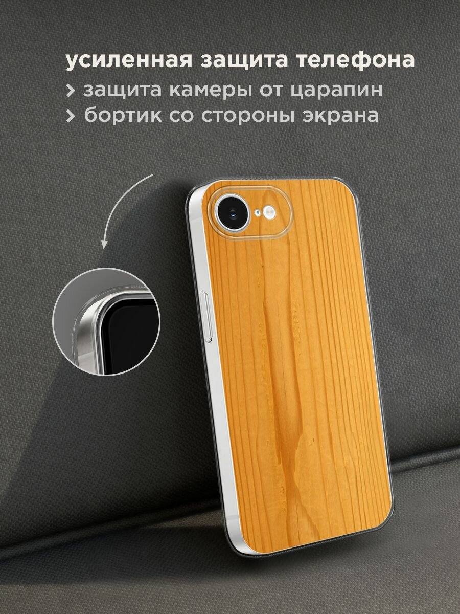 Чехол на Apple iPhone 16e/17e / Айфон 16е/17e с принтом "Текстура дерево" — фото 1