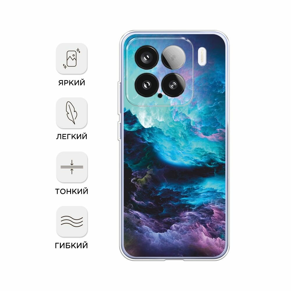 Силиконовый чехол на Xiaomi 15 / Сяоми 15 с принтом "Бирюзовое небо" — фото 1