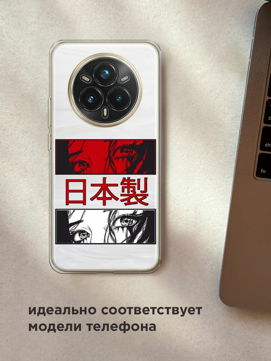 Чехол на Realme 14 Pro+ / Реалми 14 Про+ с принтом "Аниме глаза манга", прозрачный — фото 1