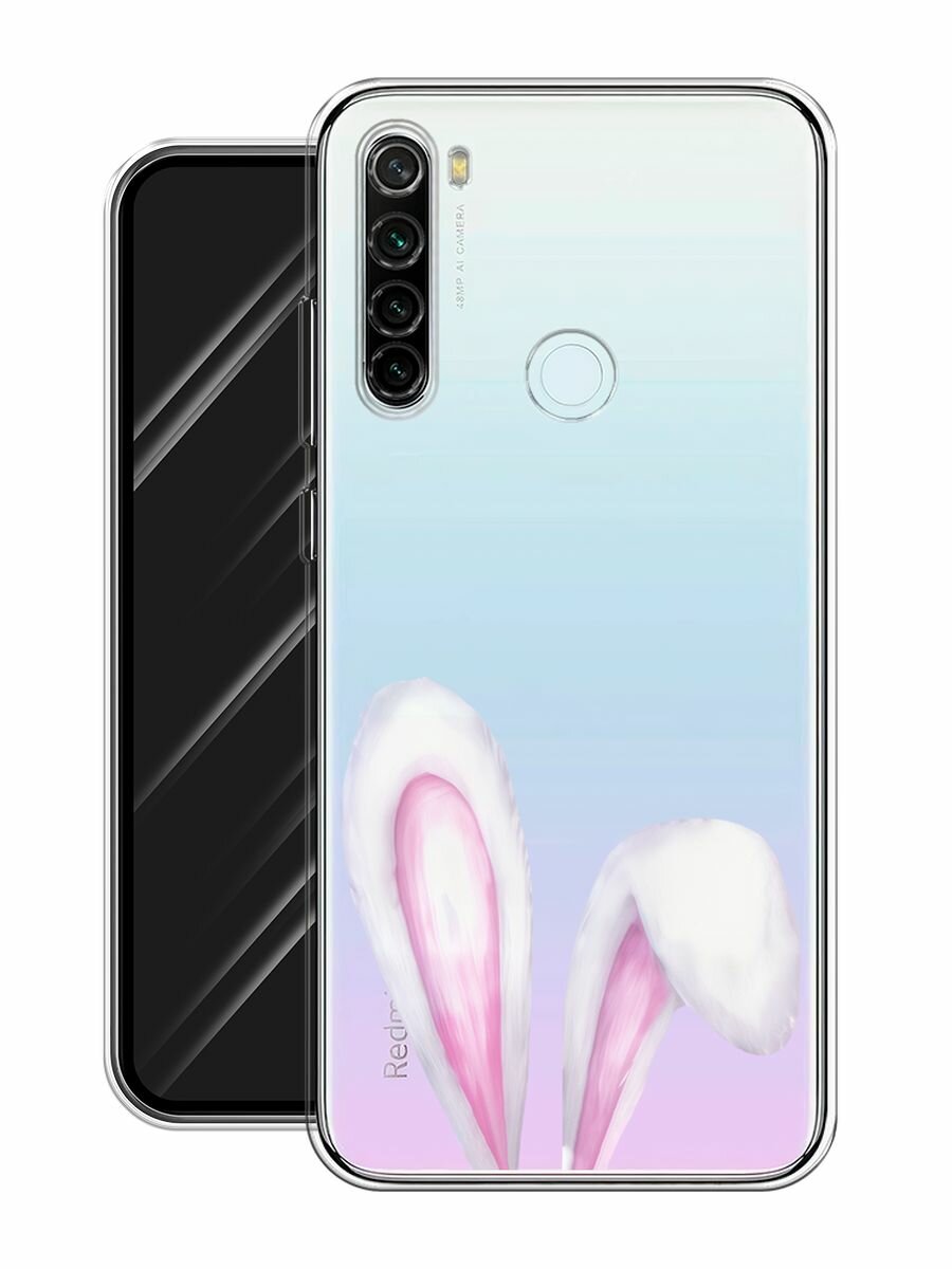 Чехол на Xiaomi Redmi Note 8T / Сяоми Редми Нот 8Т с принтом "Кроличьи уши 2", прозрачный — фото 1