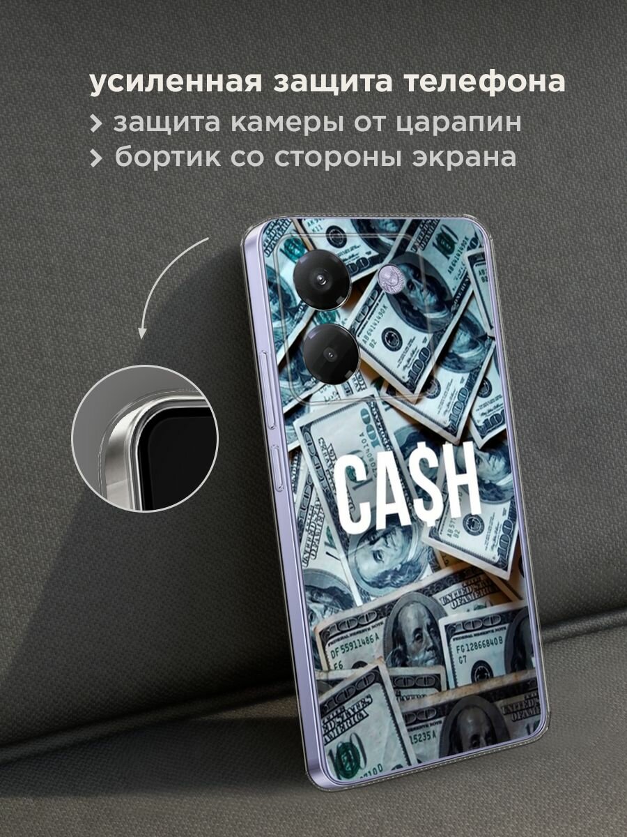 Силиконовый чехол на Poco M7 Pro / Поко М7 Про с принтом "Cash" — фото 1