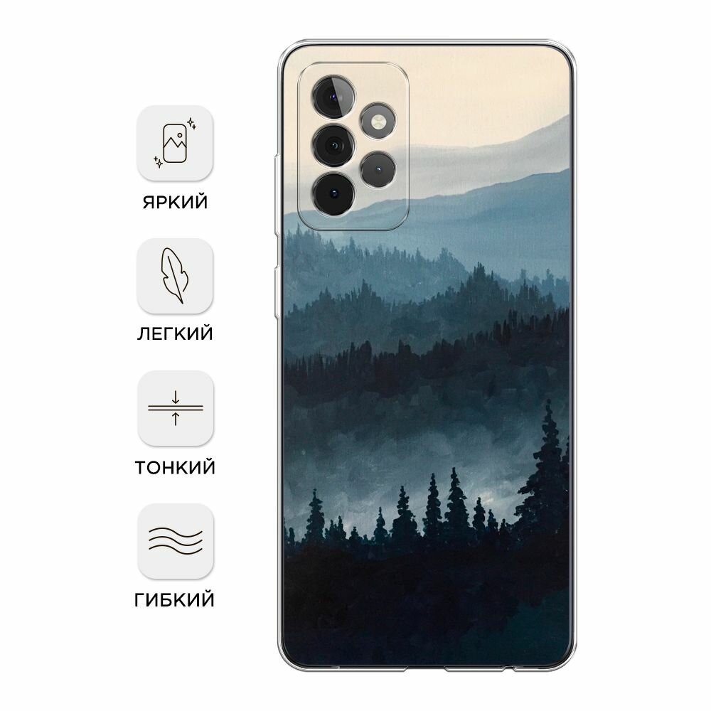 Чехол на Samsung Galaxy A72 / Самсунг Галакси А72 с принтом "Туманные горы" — фото 1