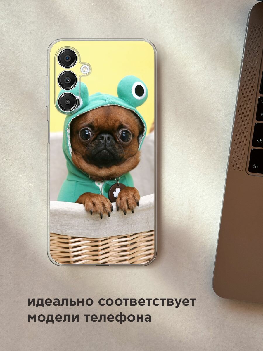 Чехол на Samsung Galaxy A16 / Самсунг А16 с принтом "Собачка в шапке лягушки" — фото 1