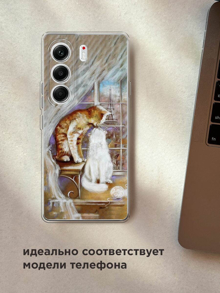 Чехол на Tecno Camon 40 Pro 5G / Текно Камон 40 Про 5G с принтом "Влюбленные котики 1" — фото 1