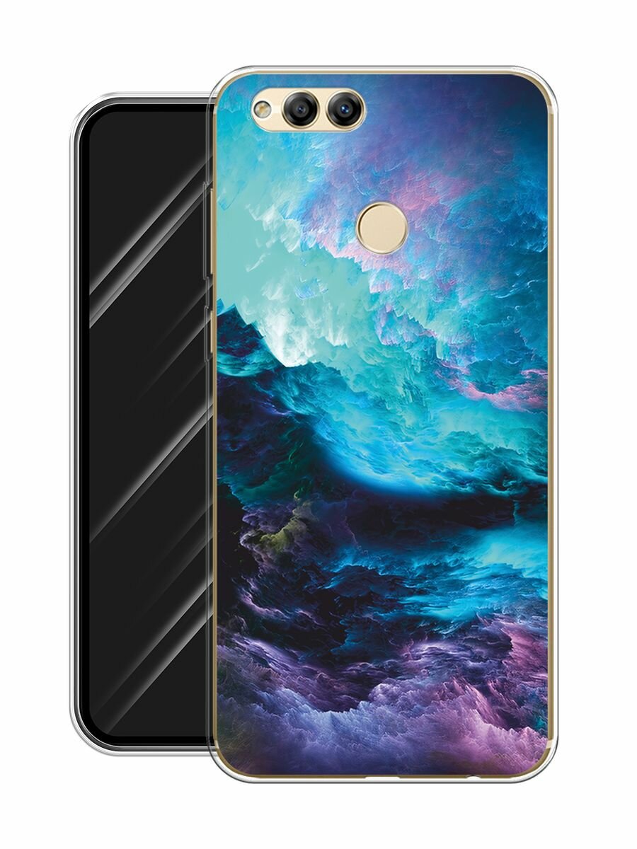 Силиконовый чехол на Honor 7X / Хонор 7Х с принтом "Бирюзовое небо" — фото 1