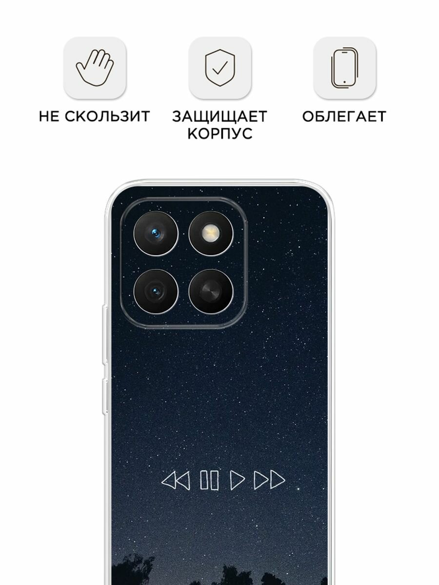 Чехол на Honor X8c / Хонор X8c с принтом "Космическая музыка" — фото 1